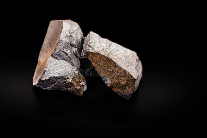 Steel Ore, Produced from Iron Ore, Isolated Black Background Stock ...