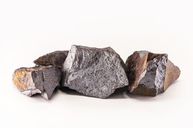 Steel Ore, Produced from Iron Ore, Isolated White Background Stock ...