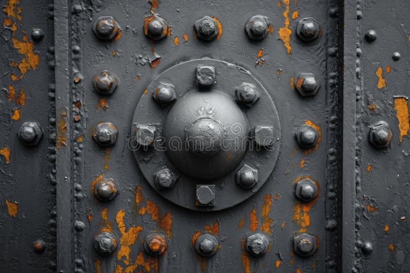 Steel Painted Texture with Rust and Rivets Stock Illustration ...