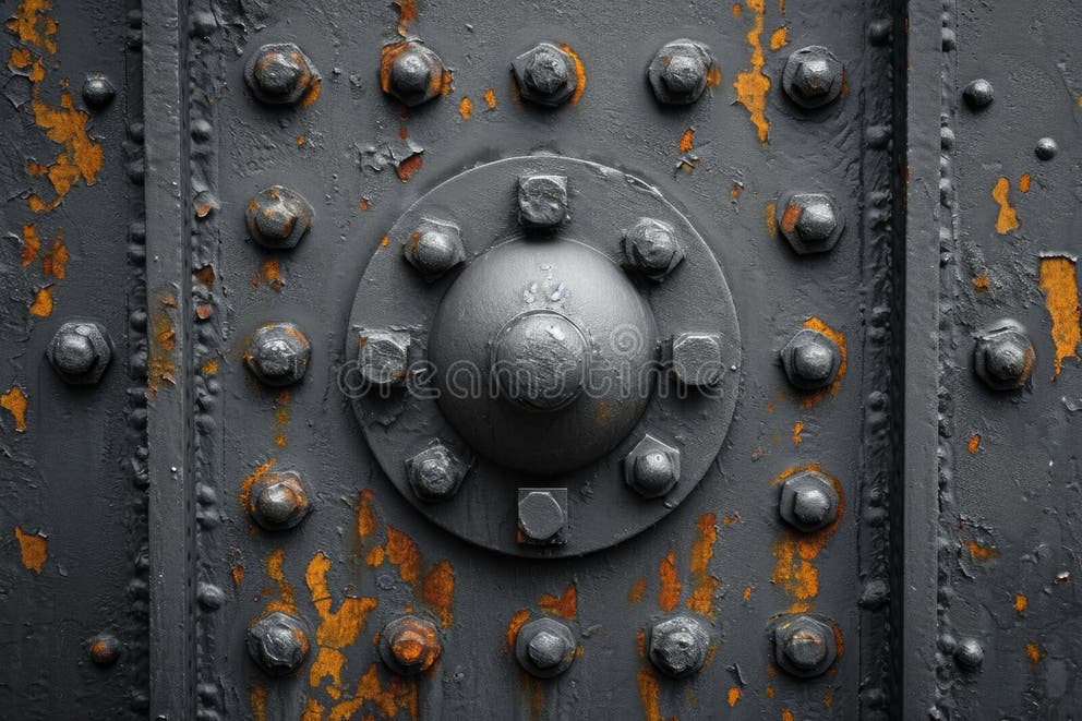 Steel Painted Texture with Rust and Rivets Stock Illustration ...