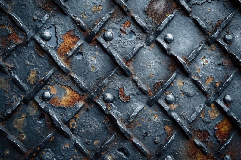 Steel Painted Texture with Rust and Rivets Stock Illustration ...