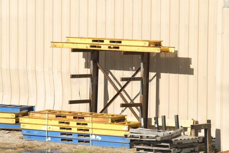 Steel Pallets stock photo. Image of materials, blue, industrial - 35315852