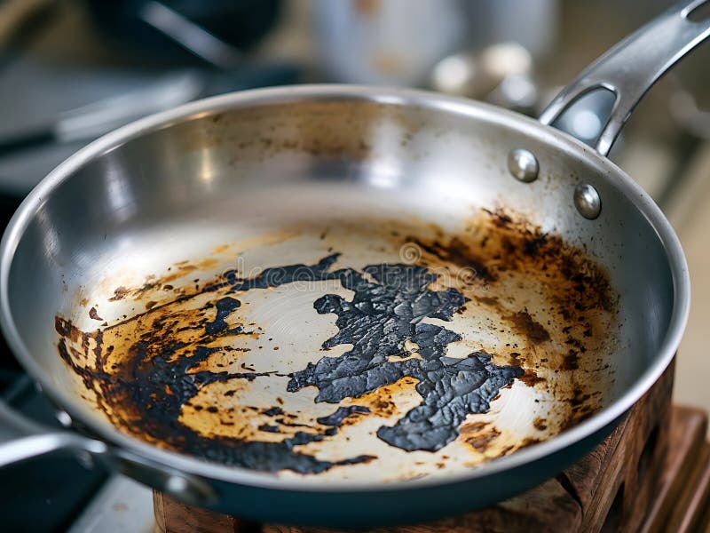 Steel Pan Covered Completely with Food Burnt Stain Stock Illustration ...