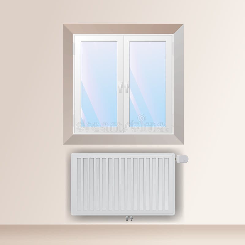 Steel Panel Radiator Under the Window. Heating Equipment with ...