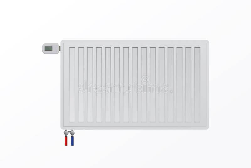 Steel Panel Radiator on Wall. the Thermostatic Control Valve Stock ...