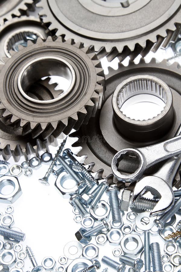 Steel parts stock photo. Image of bolt, equipment, construction - 26957718