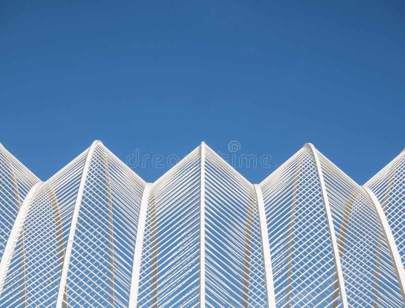 Steel Pattern White Line Geometric Form Architecture Details Blue Sky ...