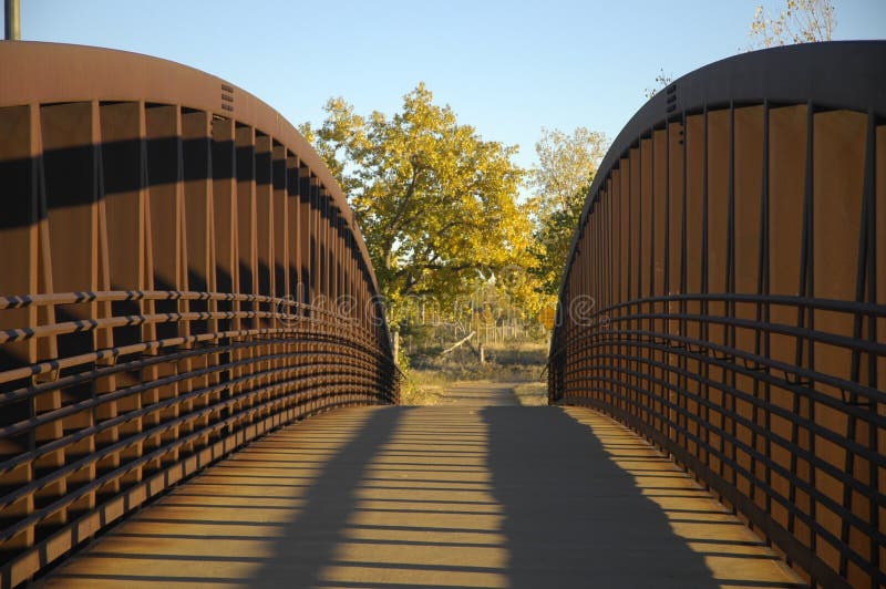 Steel pedestrian bridge stock image. Image of creek, rusted - 3180033