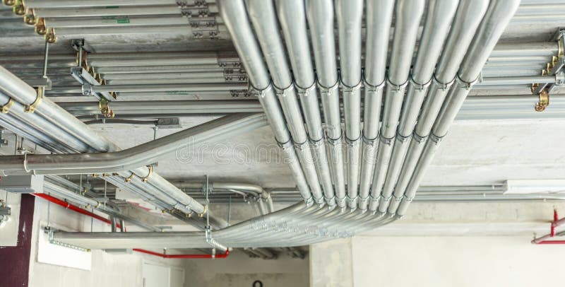 Steel pipe for building. stock image. Image of steel - 122078347