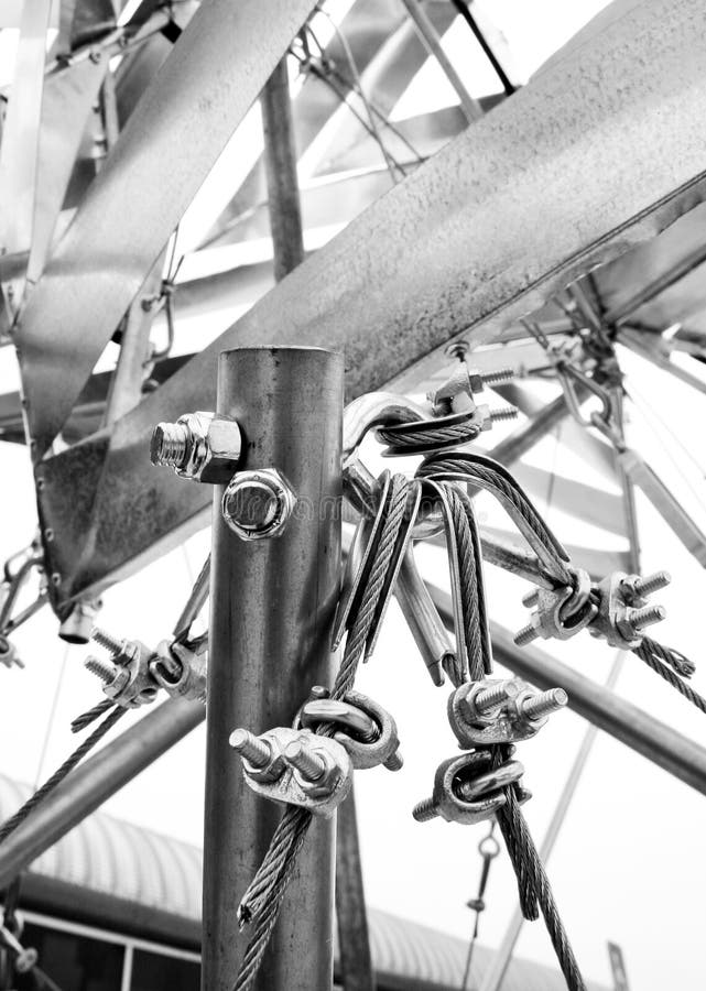 Steel pipe cable art stock image. Image of bolt, cables - 5739013