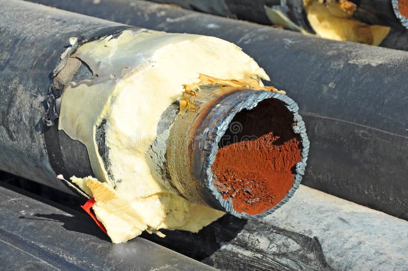 Steel Pipe with Heat Insulation Stock Image - Image of metal, insulator ...