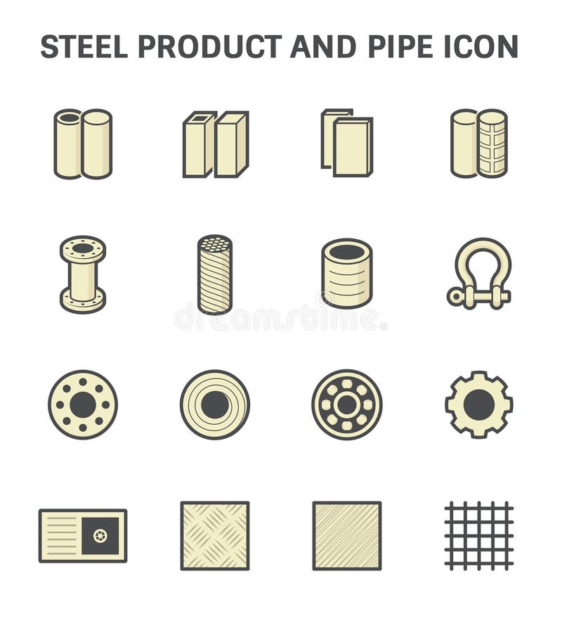 Steel Pipe Icon stock vector. Illustration of metal, machine - 92781626