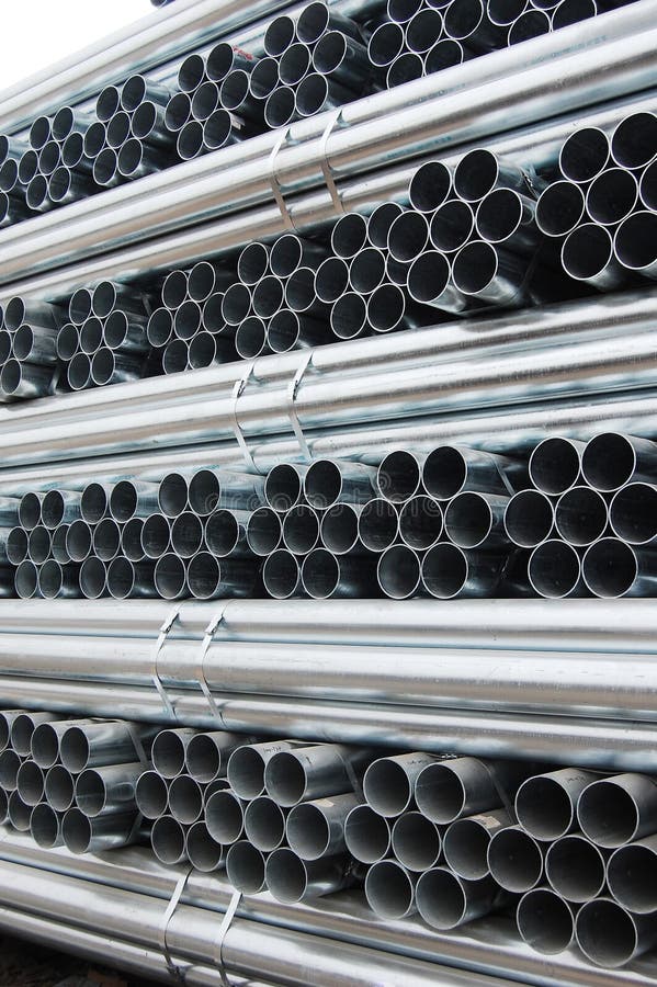 Stacked Steel Pipes stock image. Image of light, group - 14076791