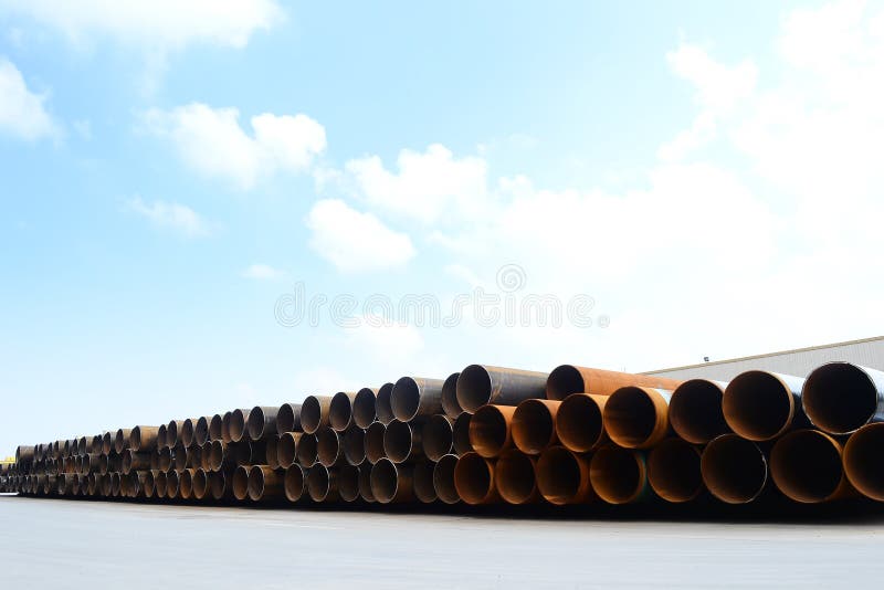 Steel pipes stock image. Image of construction, production - 45777619