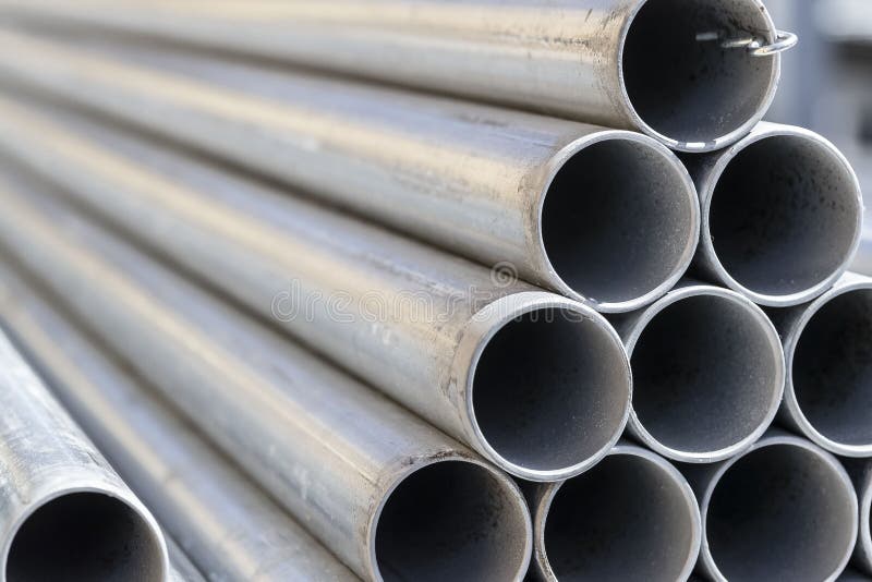Steel Pipes for Construction Work Stock Image - Image of geometric ...