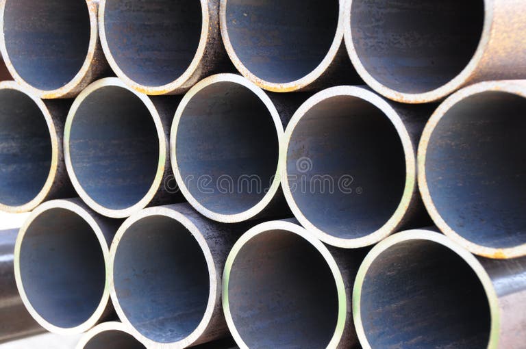 Steel pipes front view stock image. Image of large, industry - 14019741
