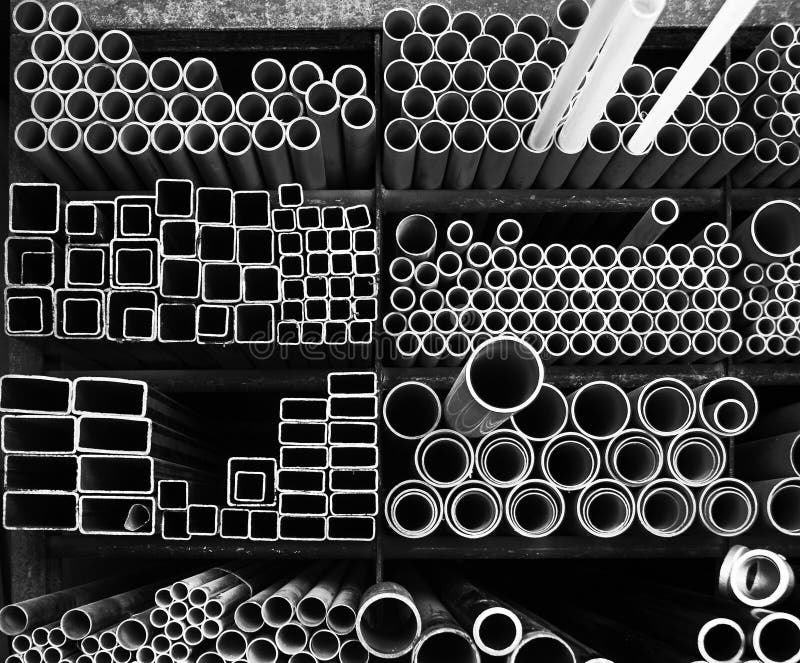 Steel Pipes Industry Material Stack Storage Stock Image - Image of ...