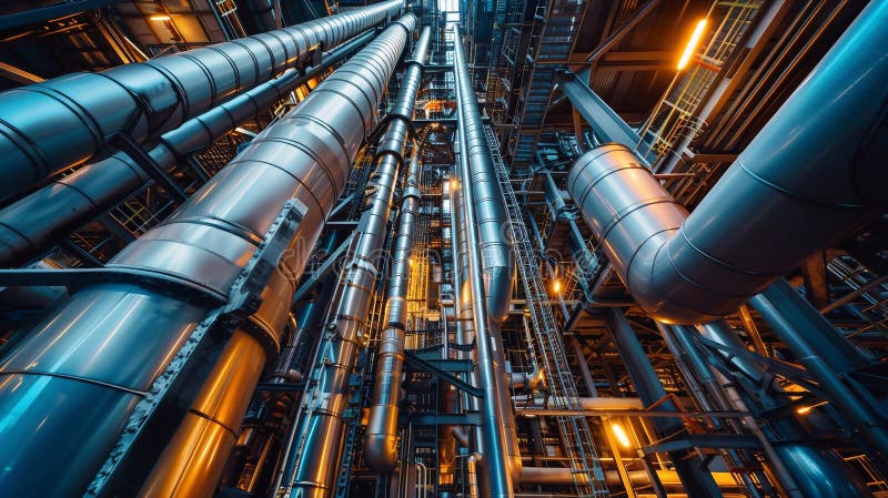Steel Pipes Stretch into the Distance in an Industrial Setting.Cutting ... Steel Pipes Stretch into the Distance in an Industrial Setting.Cutting ...