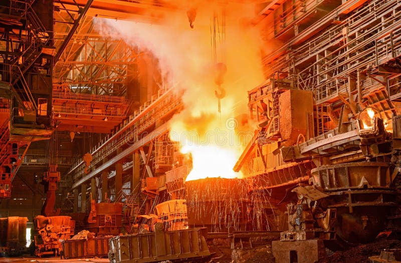 Plant for the Production of Steel. Metallurgical Plant Stock Image ...