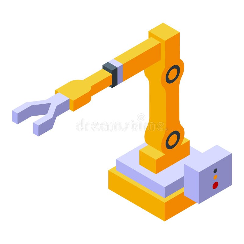 Steel Plant Robot Hand Icon Isometric Vector. Factory Structure Stock ...