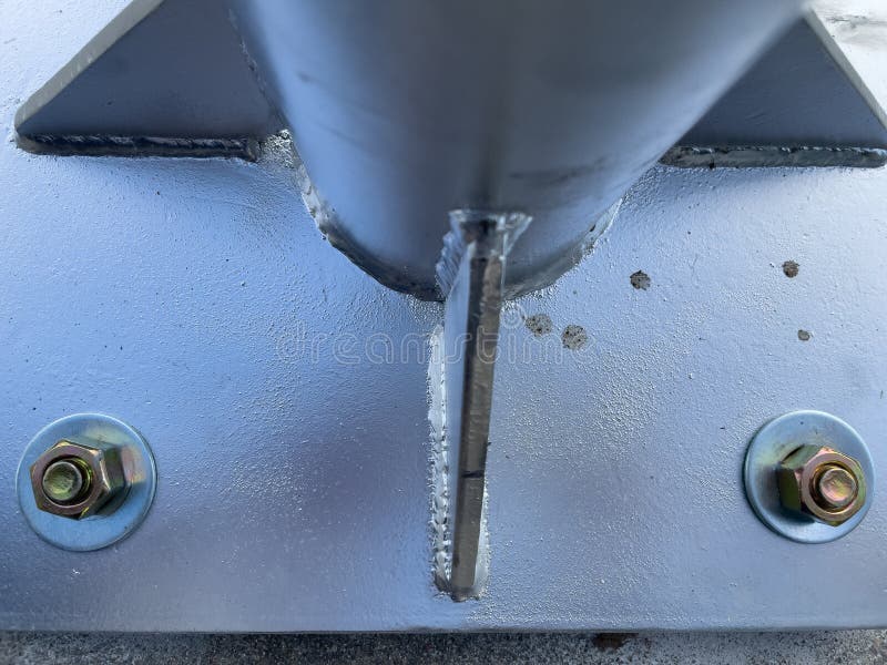 The Steel Plate that Forms the Base of the Column. Stock Image - Image ...