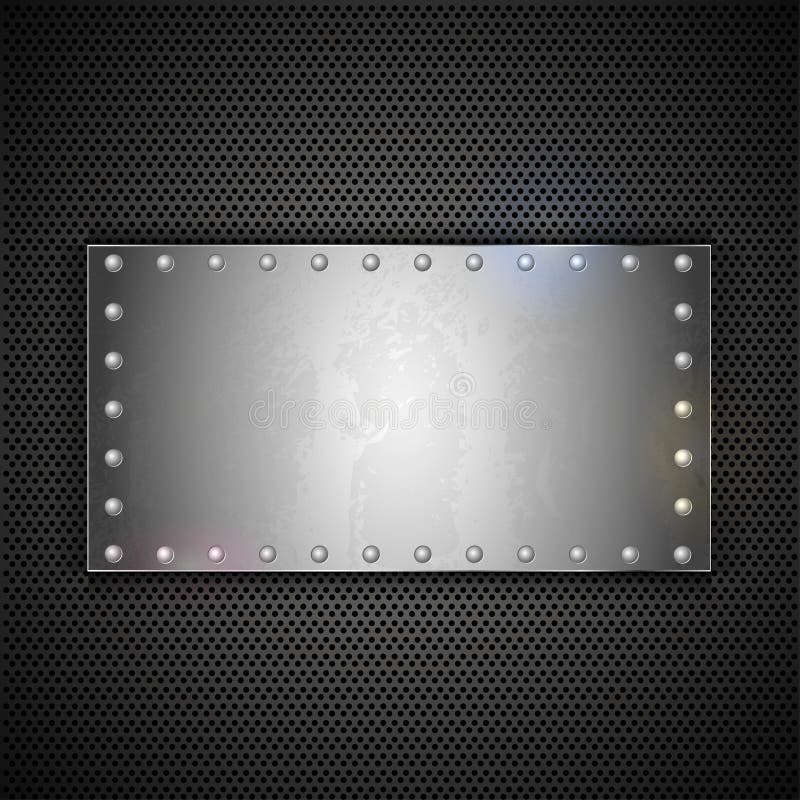 Steel Plate with Place for Your Text. Stock Vector - Illustration of ...