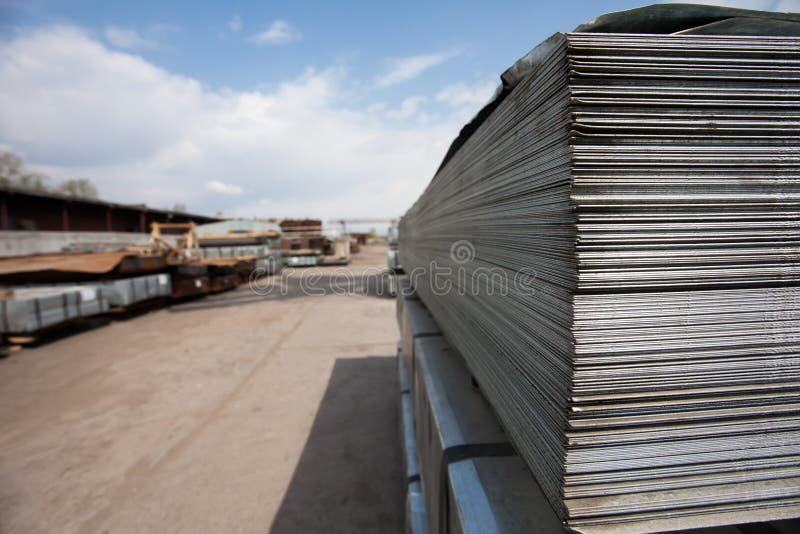 Steel Plates at Construction Stock Image - Image of mass, heavy: 63058683
