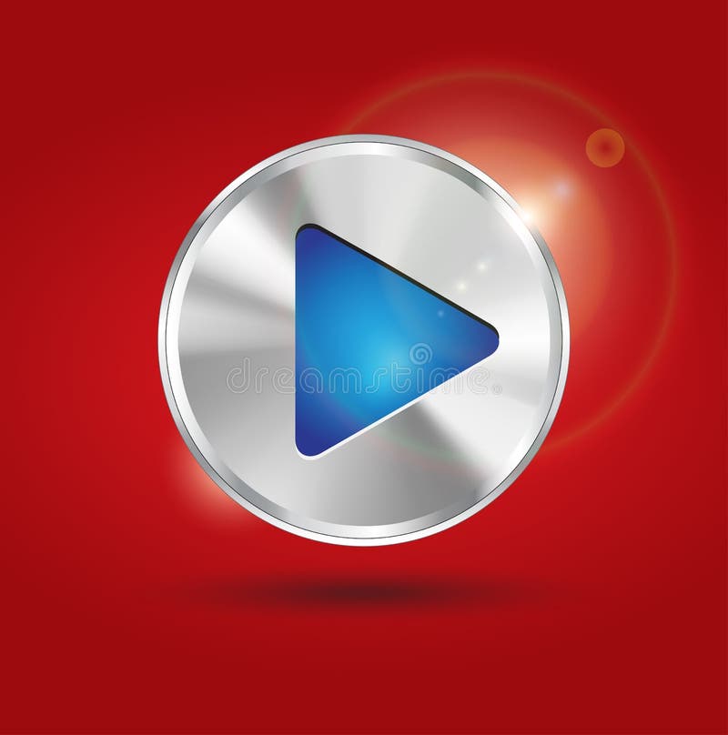 Play Button Web Audio Icon Red Stock Vector - Illustration of color ...
