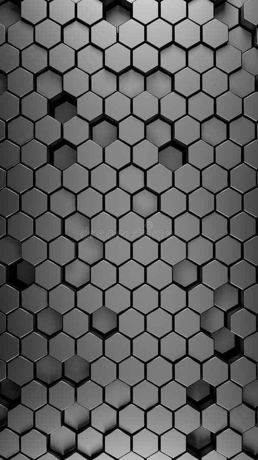 Steel Polished Black Metallic Hexagonal Abstract 3d Background, Metal ...