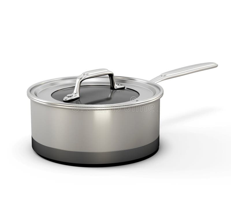 Steel Pot with a Handle on a White Background Stock Illustration ...