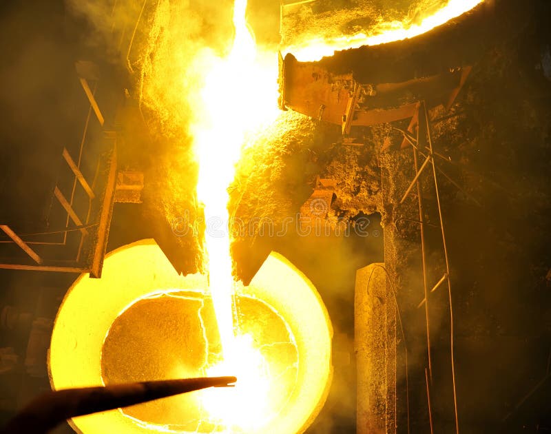 Steel pouring stock image. Image of heavy, leek, furnace - 18625361