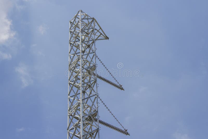 Steel Power Poles with Blue Sky Stock Image - Image of energy, cable ...