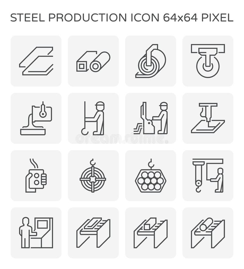 Steel production icon stock vector. Illustration of industry - 122079365