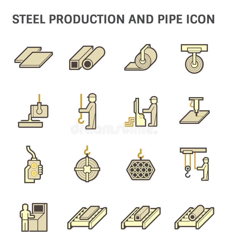 Pipe production icon stock vector. Illustration of mill - 100030761