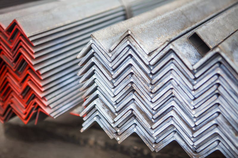 Steel products on storage stock image. Image of armature - 104921929