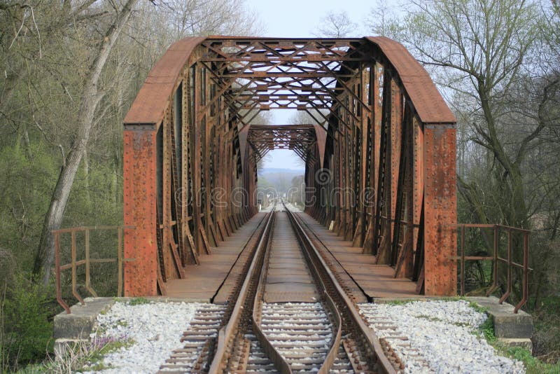Steel rail bridge stock image. Image of river, single - 10712371