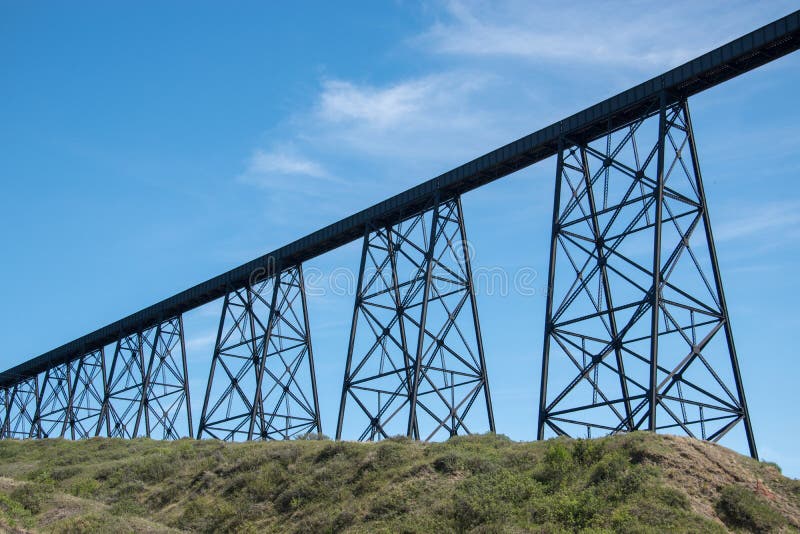 Steel Rail Bridge Against Big Blue Skies Stock Photo - Image of bridge ...