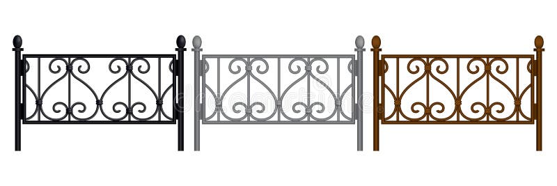 Steel Railing Realistic Set Stock Vector - Illustration of house ...