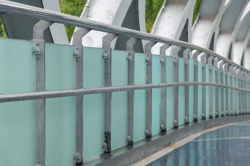 Modern steel Railing stock photo. Image of building - 314391854