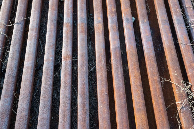 Steel Railroad Tracks with Rust Background Stock Image - Image of rail ...
