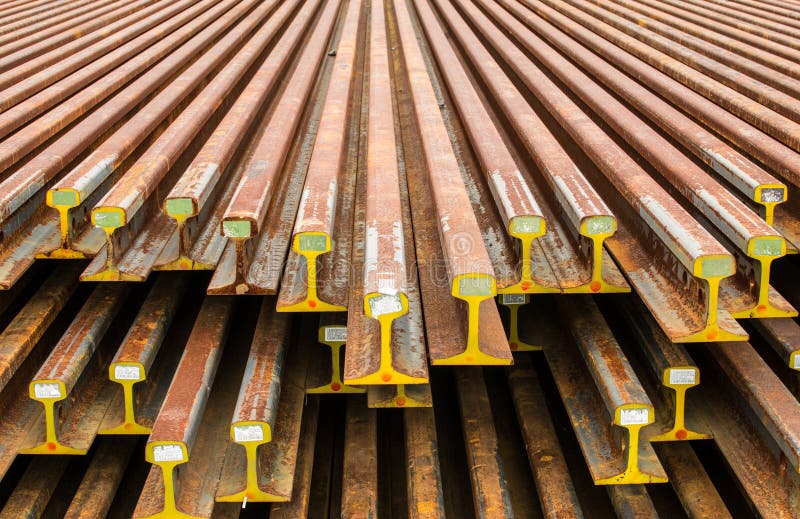 Steel Railroad tracks stock image. Image of rail, cargo - 33404443