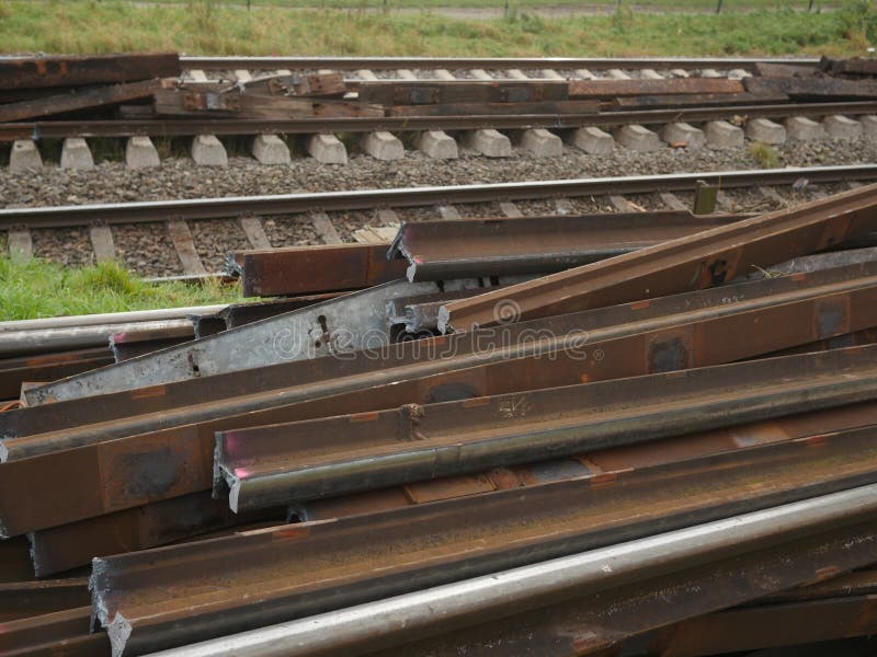 Steel rails stock image. Image of steel, stacked, stack - 58888073