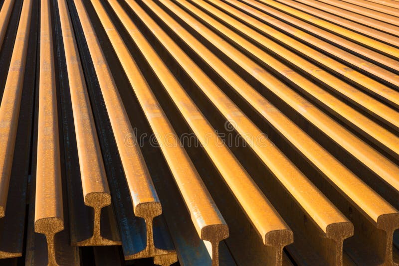 Steel rails stock image. Image of industry, full, iron - 49638103