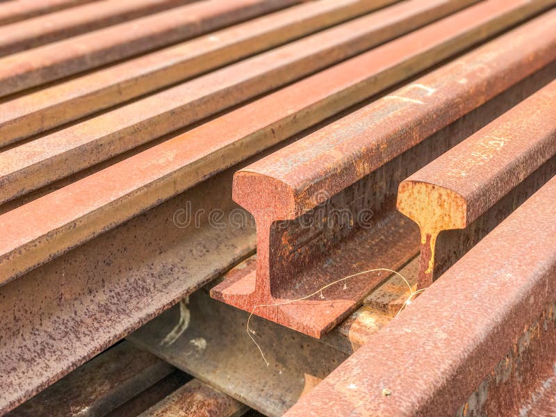 Steel Railway at Train Station Stock Image - Image of concrete, modern ...
