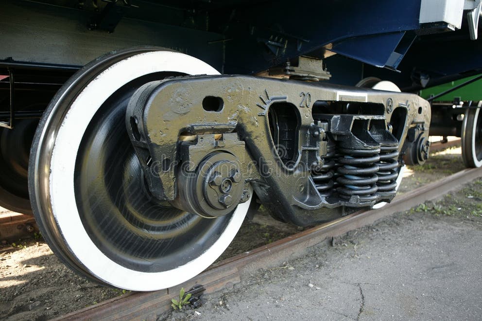 Steel railway trolley stock photo. Image of damper, cargo - 16409676