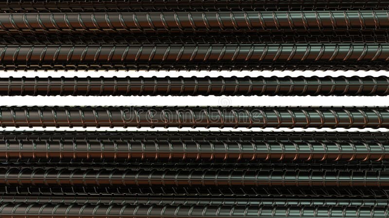 Steel Rebar Backdrop - Isolated Computer Generated Industrial 3D ...