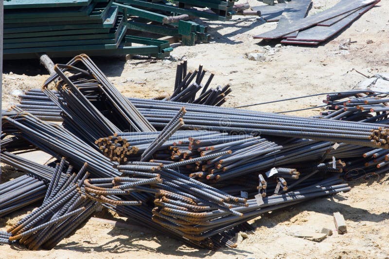 Steel Rebar in a Construction Site in a Construction Site Stock Photo ...