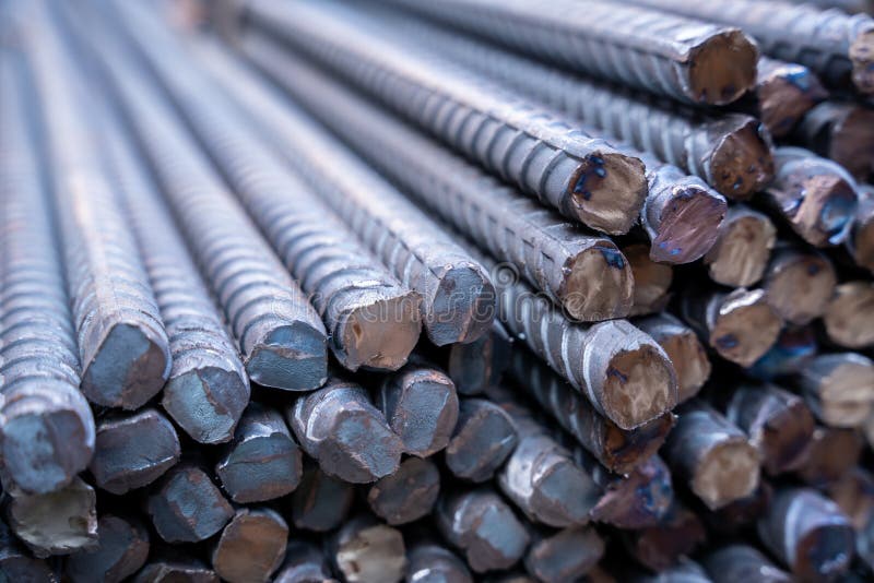 Steel Rebar for Reinforcement Concrete in the Construction Site Stock ...