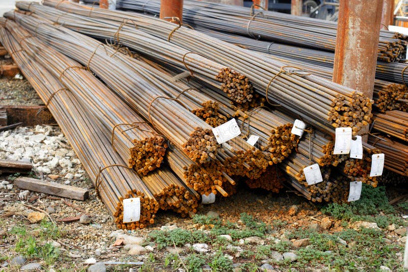 Steel Rebar for Reinforcement Concrete at Construction Site on ...