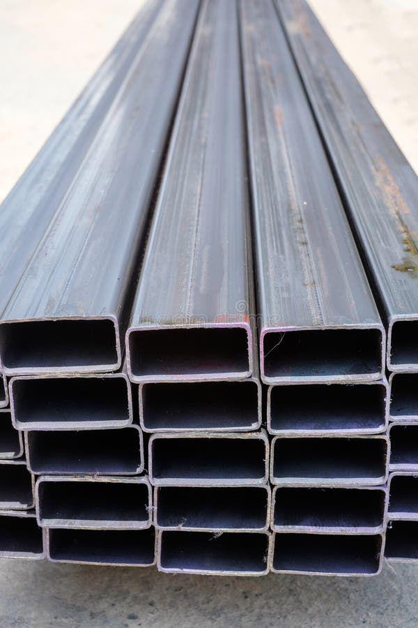 Steel rectangular tube stock image. Image of metal, texture - 57123927